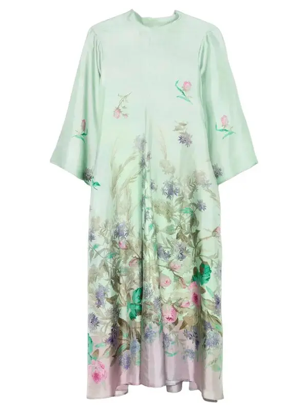 La DoubleJ Magnifico Floral Maxi Dress - Green