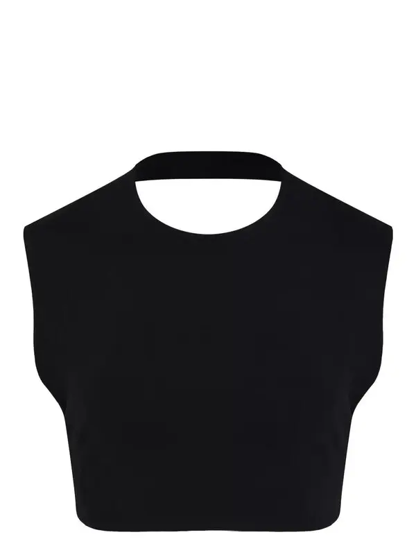 GLORIA COELHO Cropped Top - Black