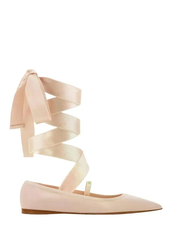 FERRAGAMO Leather Ballerina Shoes - Pink