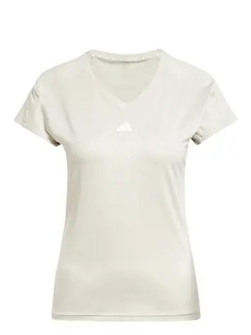 Adidas Aeroready Train Essentials Minimal Branding V-neck T-shirt - Wonder Alumina/white