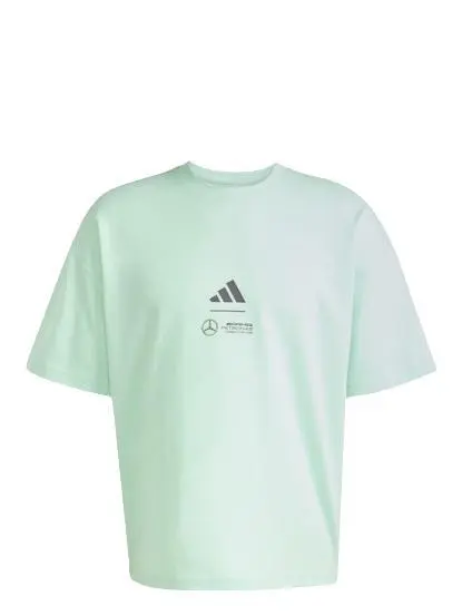 Adidas Mercedes Amg Petronas Formula Team Premium Woven T-shirt - Frozen Green/grey Strata