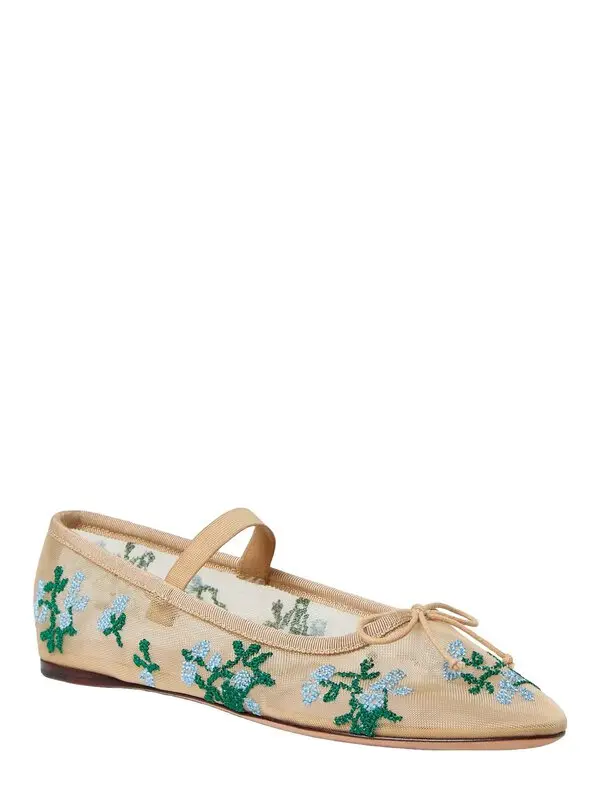 LOEFFLER RANDALL Leonie Mary Jane Flat - Caramel/green/blue