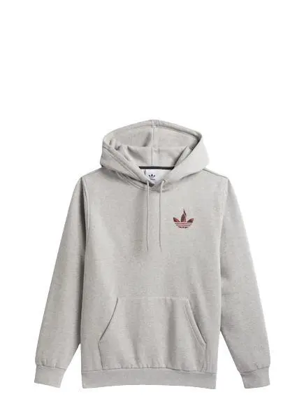 Adidas Trefoil Torch Hoodie - Medium Grey Heather/red