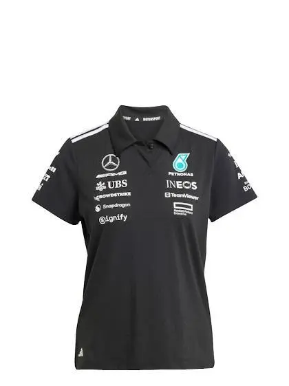 Adidas Mercedes Amg Petronas Formula Team Polo Shirt - Black/white