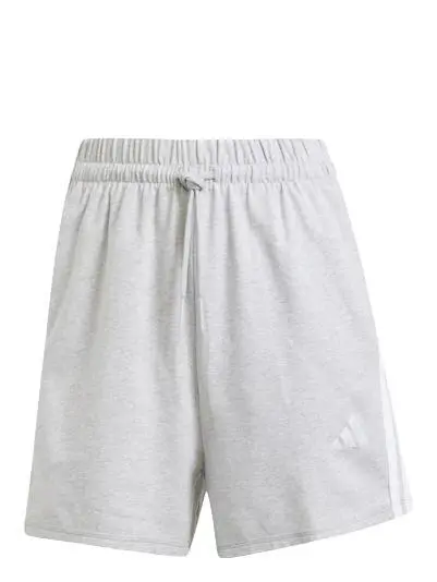 Adidas Essentials 3-stripes Cotton Shorts - Light Grey Heather/white