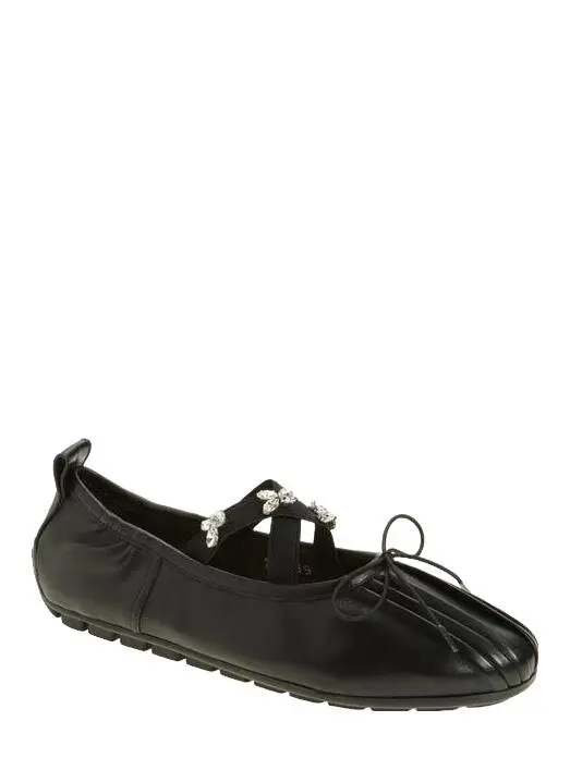 Simone Rocha Crystal Embellished Ballerina Flat - Black/ Clear