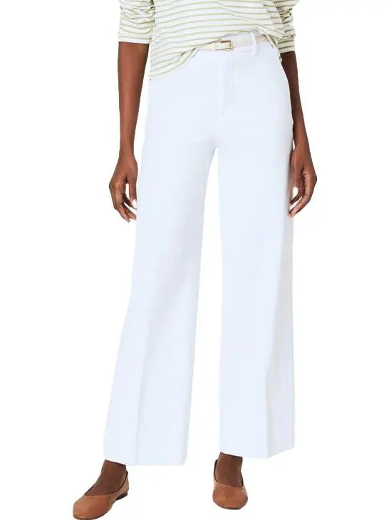Spanx Wide Leg Crop Stretch Twill Pants - Classic White