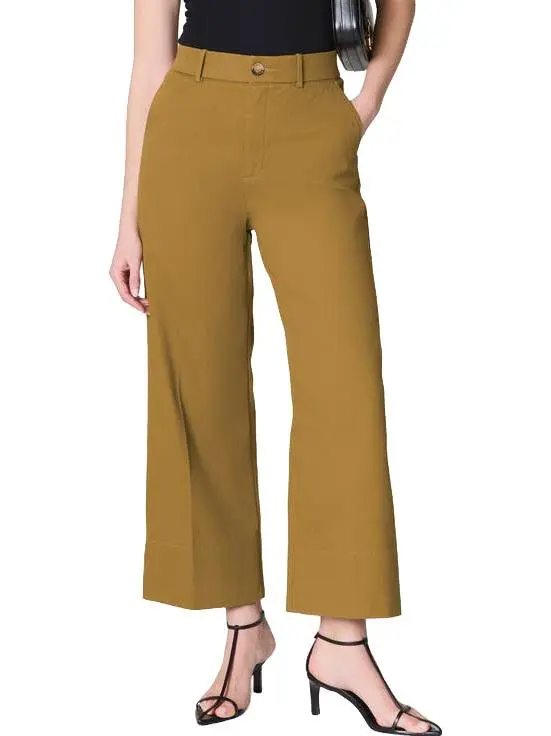 Spanx Wide Leg Crop Stretch Twill Pants - Flax