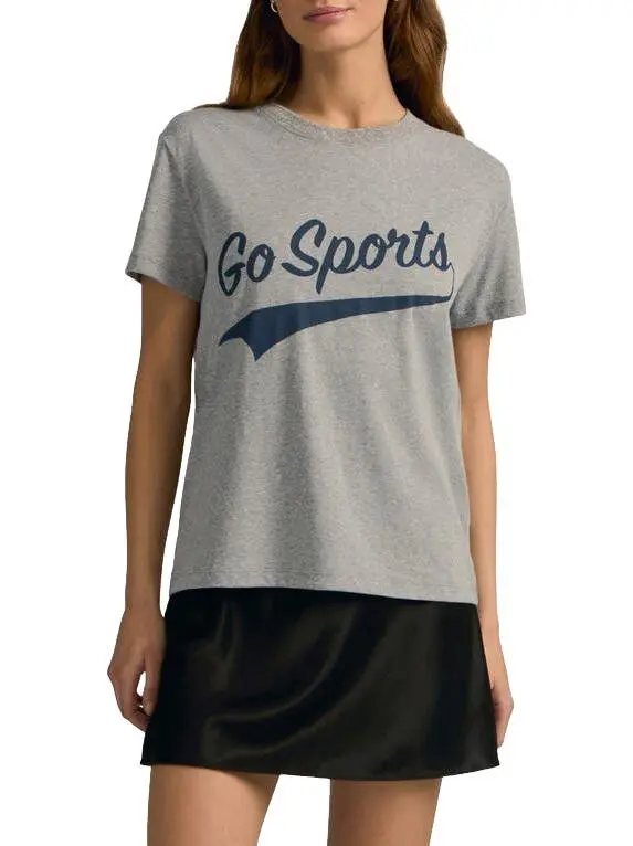 FAVORITE DAUGHTER Go Sports Graphic T-shirt - Heather Grey W/ Na
