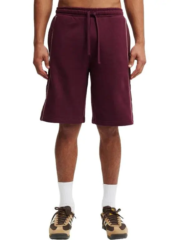 COTTON ON Super Baggy Fleece Short - Velvet Plum  Burgundy