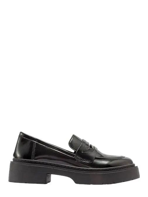 PROLOGUE SHOES Forever & Always Shoes Josie Platform Loafer - Black Patent Faux Leather