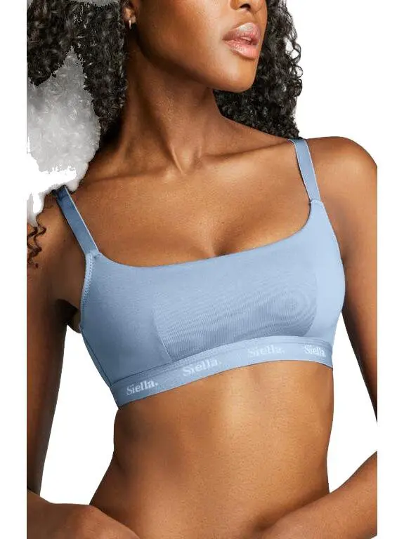 SIELLA Organic Cotton Scoop Neck Bra - Sky Blue