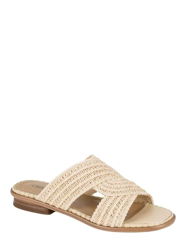BARETRAPS Navene Woven Raffia Slide Sandal - Light Natural