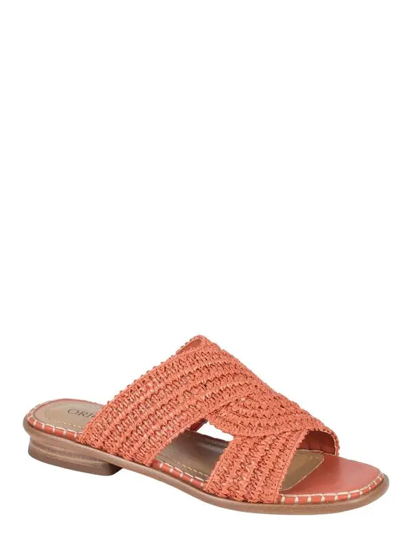 BARETRAPS Navene Woven Raffia Slide Sandal - Orange Aid