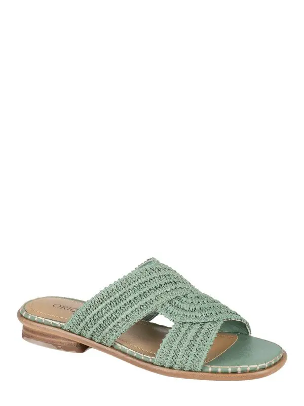 BARETRAPS Navene Woven Raffia Slide Sandal - Sage