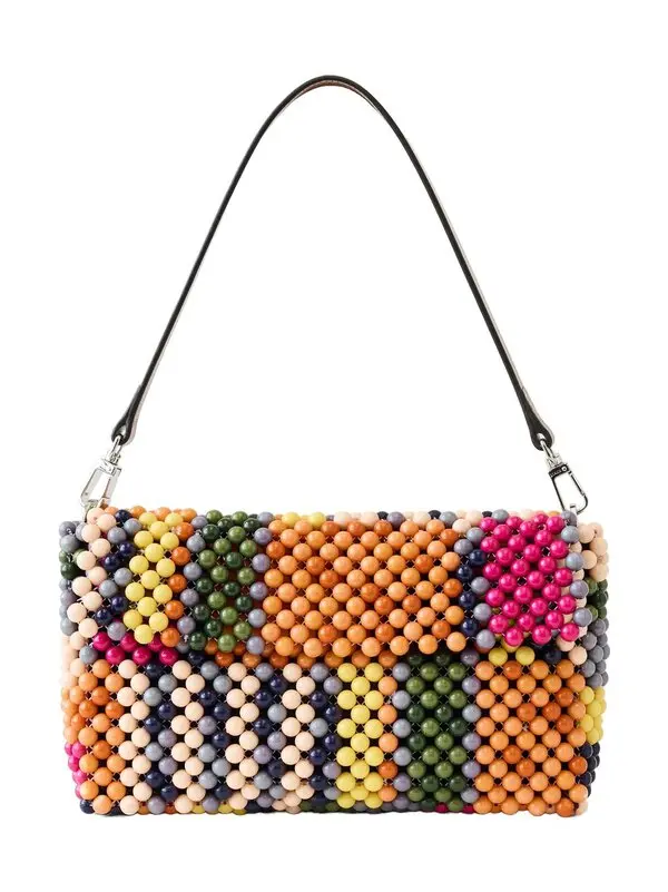 Staud Timmy Beaded Shoulder Bag - Multi Bayadere Stripe