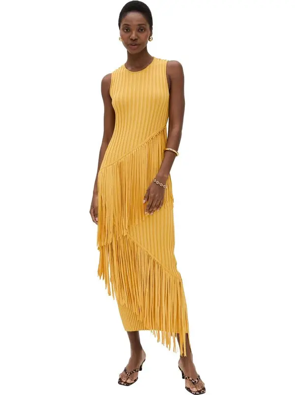 SIMONMILLER Spiral Fringe Dress - Butter