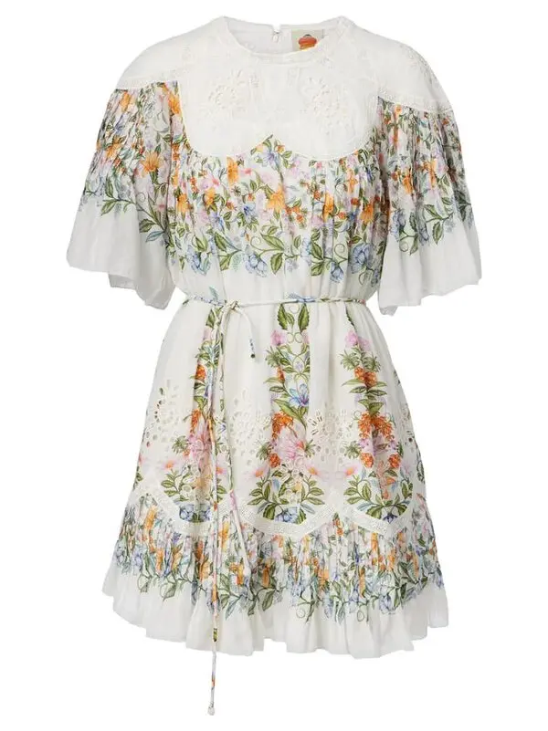 Farm Rio Sweet Bloom Floral Minidress - Multicoloured