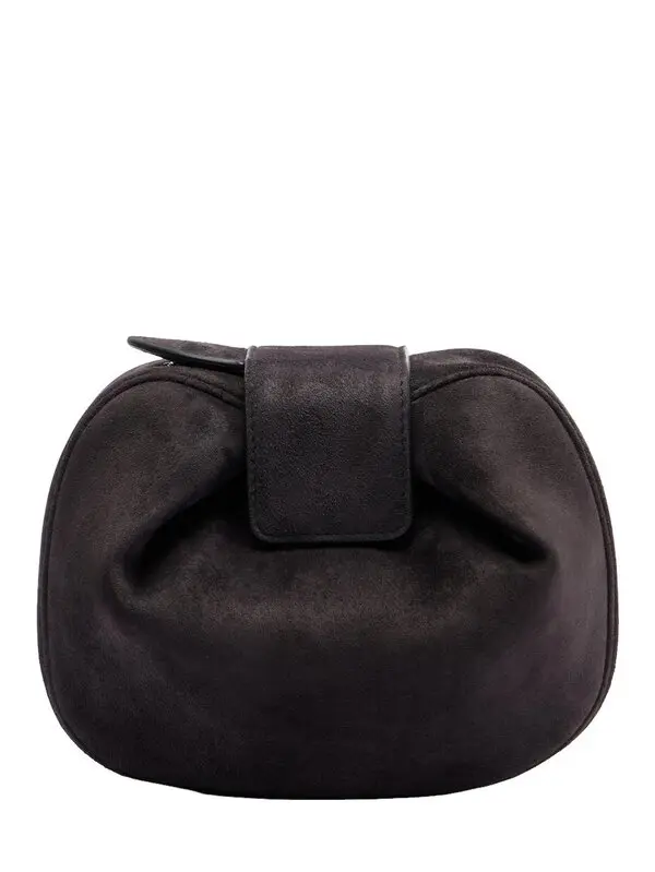 Gabriela Hearst Demi Suede Clutch - Grey