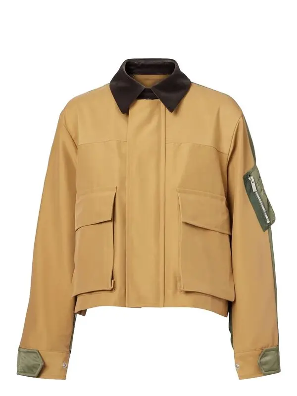 Sacai Cotton-blend Twill Blouson - Beige