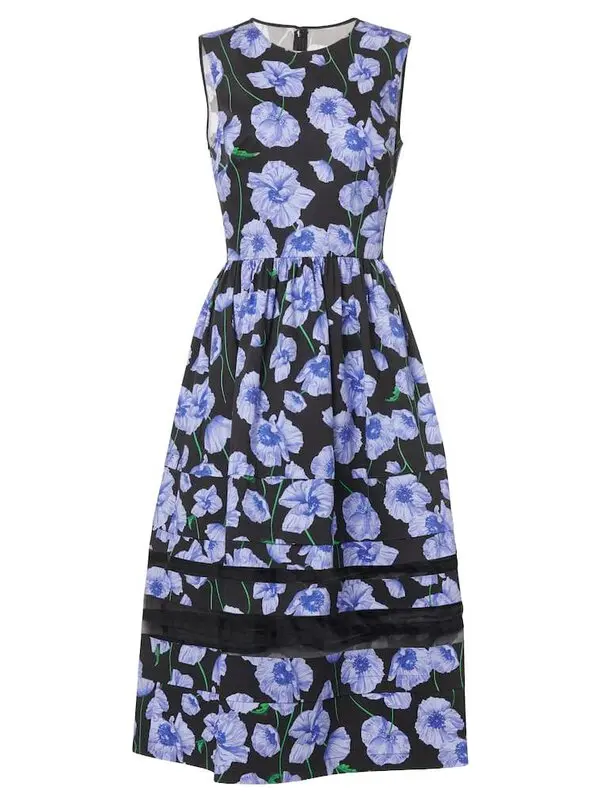 Carolina Herrera Floral Belted Midi Dress - Multicoloured