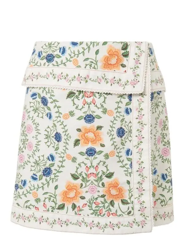 Farm Rio Folk Floral Miniskirt - Multicoloured