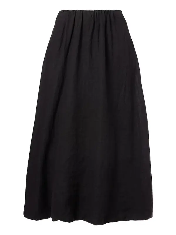 Velvet By Graham & Spencer Rachelle Linen Midi Skirt - Black