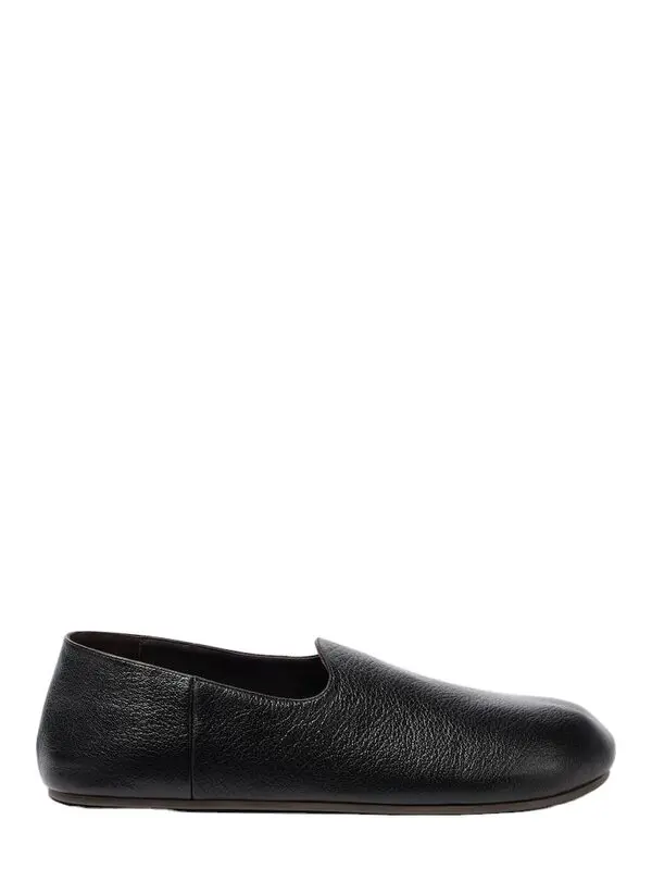 THE ROW Hugh Leather Slip-on Loafers - Black