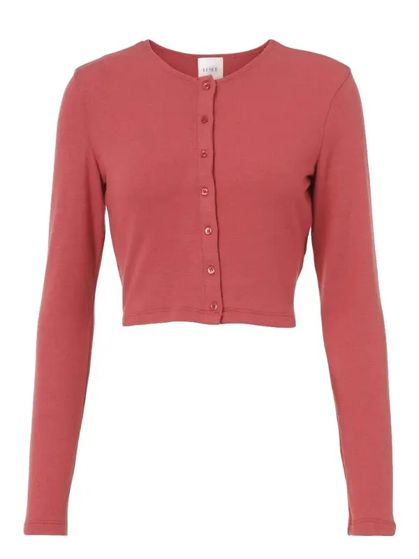 LESET Lauren Cropped Cardigan - Pink