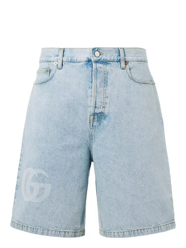 Gucci Gg Denim Bermuda Shorts - Blue