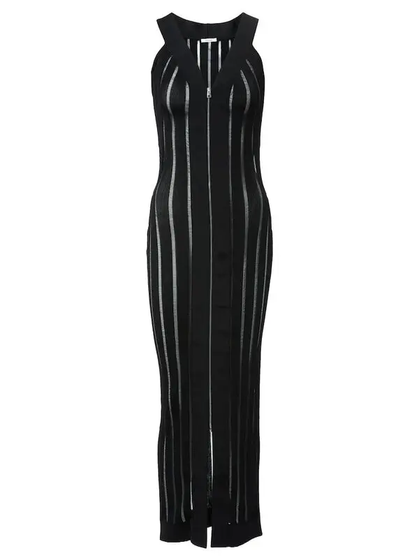 NENSI DOJAKA Ribbed-knit Maxi Dress - Black