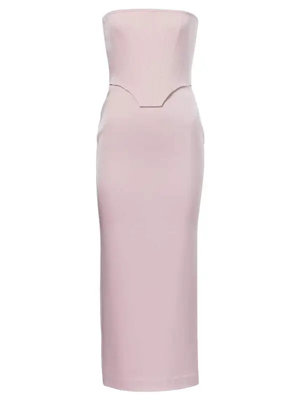 Alex Perry Draped Crêpe Satin Corset Dress - Pink