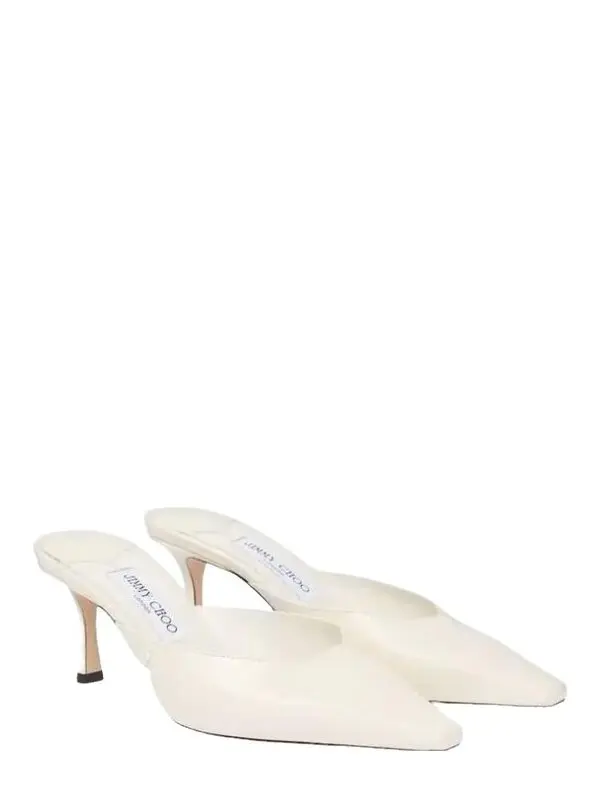JIMMY CHOO Vivi 65 Leather Mules - White