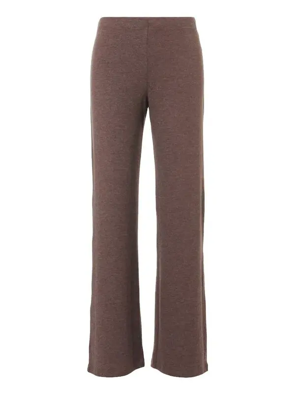 LESET Lauren Mid-rise Wide-leg Pants - Brown