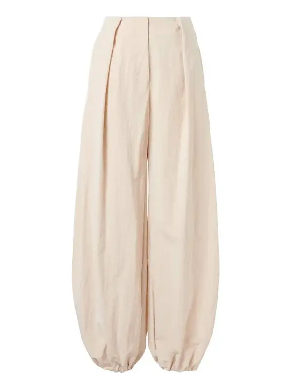 Jacquemus Calisson Pleated Wide-leg Pants - White