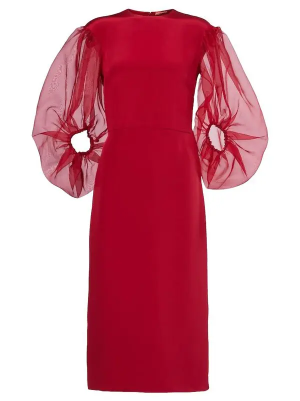 Altuzarra Danielle Silk Cady Midi Dress - Red