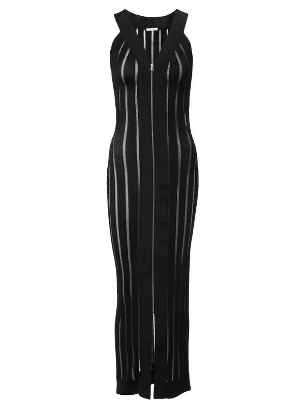 NENSI DOJAKA Ribbed-knit Maxi Dress - Black