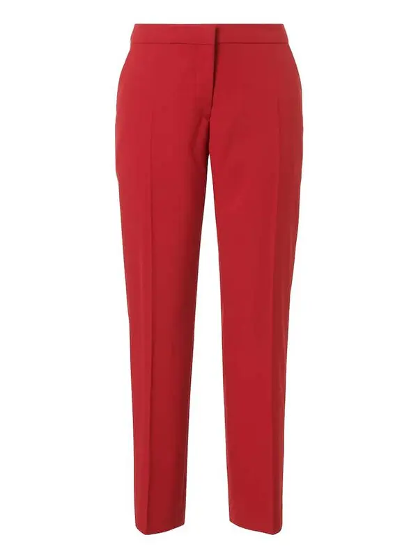 Dries Van Noten Wool Slim Fit Trousers - Red