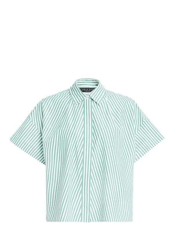 Rag & Bone Martha Striped Poplin Shirt - Pinestripe