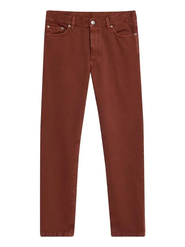 Zegna 5-pocket Regular Fit Denim Pants - Dk Red Sld