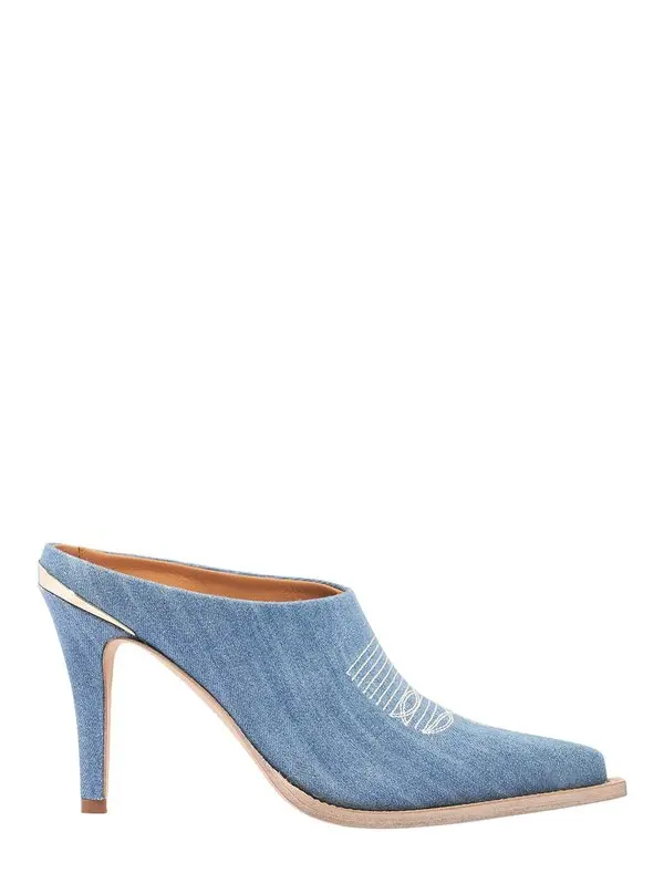 Partlow Lainy Denim Mule Pumps - Blue