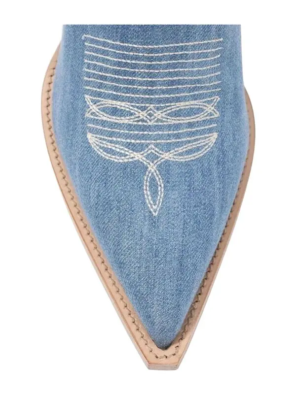 Partlow Lainy Denim Mule Pumps - Blue