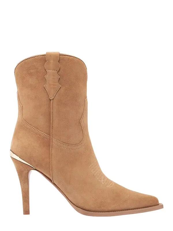 Partlow Katie Suede Western Stiletto Booties - Cest