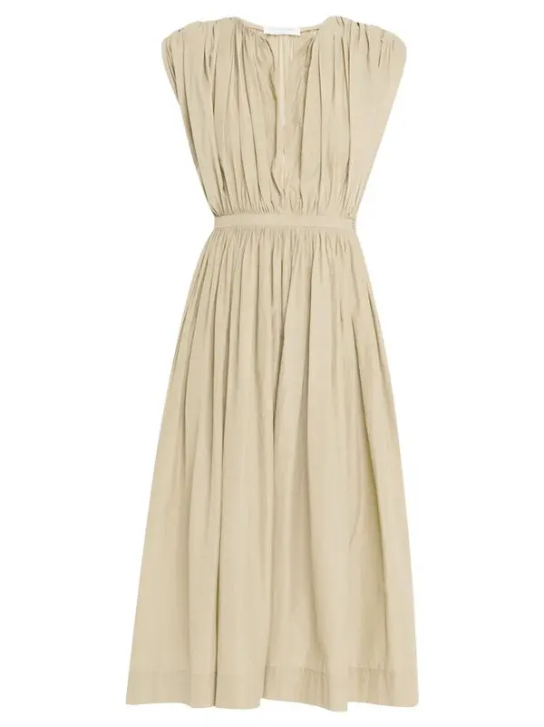 Philosophy Di Lorenzo Serafini Plunging Gathered Midi Dress - Ivory