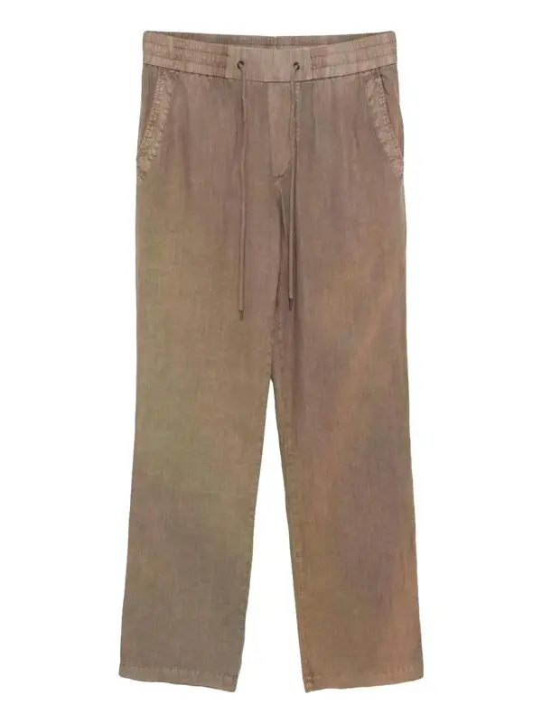 JAMES PERSE Linen Straight-leg Trousers - Brown