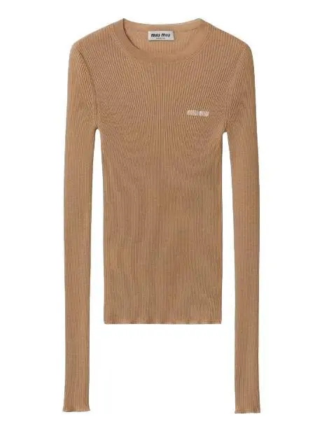 Miu Miu Cashmere And Silk Sweater - Camel Brown