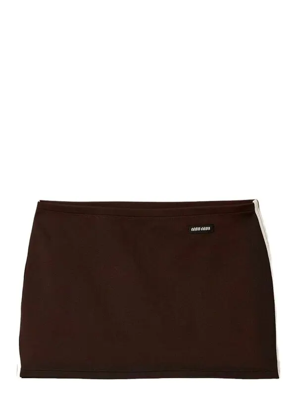 Miu Miu Technical Yarn Miniskirt - Dark Brown/white