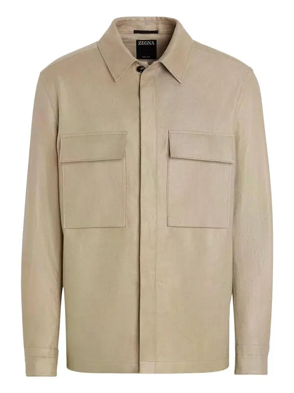 Zegna Oasi Lino Overshirt - Neutrals