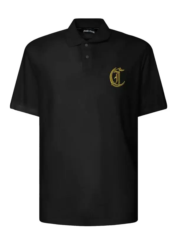 Just Cavalli Logo-embroidered Polo Shirt - Black