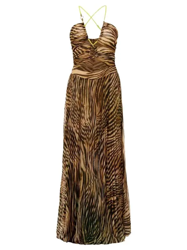 Just Cavalli Zebra-print Maxi Dress - Brown